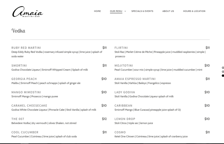 Amaia Martini Bar – MetroWest Creative